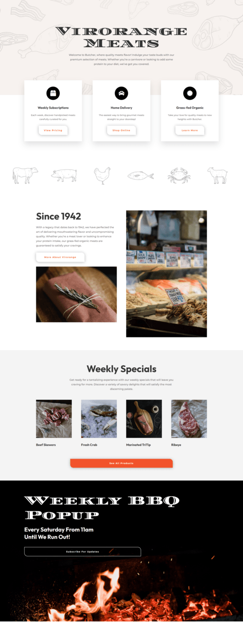 Butcher’s Website Template - Juice Web Solutions